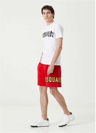 Dsquared2 Erkek Kırmızı Logo Detaylı Bermuda S EU Dsquared2 Erkek Kırmızı Logo Detaylı Bermuda S EU