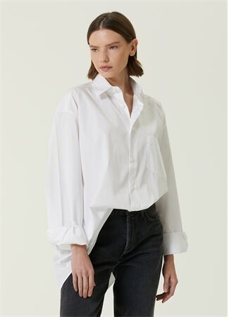 VETEMENTS Kadın Beyaz Cepli Gömlek M EU