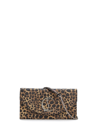 Christian Louboutin Kadın Leopar Desenli Logolu Deri Omuz Çantası Kahverengi EU Christian Louboutin Kadın Leopar Desenli Logolu Deri Omuz Çantası Kahverengi EU