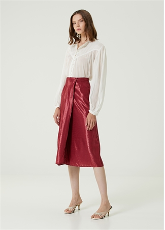 Maksu Kadın Ayshe Kırmızı Pilili Midi Etek L EU Maksu Kadın Ayshe Kırmızı Pilili Midi Etek L EU