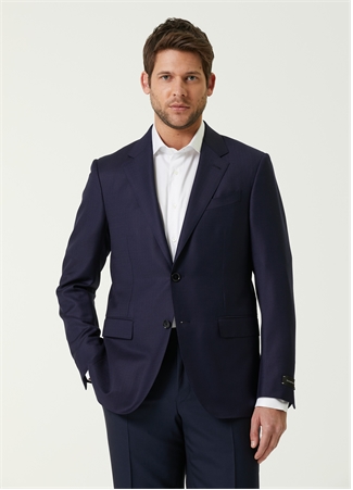 Zegna Erkek Drop 7 Lacivert Kelebek Yaka Yün Ceket 58 IT Zegna Erkek Drop 7 Lacivert Kelebek Yaka Yün Ceket 58 IT