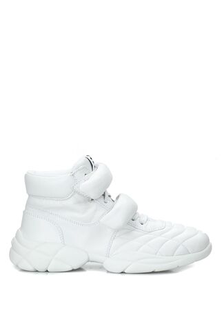 Miu Kadın Beyaz Dokulu Deri Sneaker 36 EU