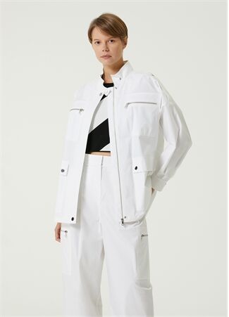 Beymen Club Kadın Beyaz Dik Yaka Beli Kuşaklı Ceket 40