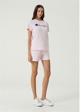 Champion Kadın Pembe Logolu T-shirt XS EU