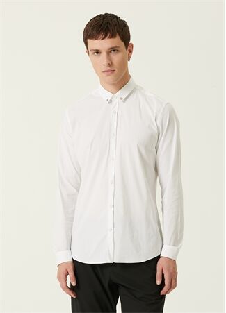 Academia Erkek Beyaz Yakası Kuş Gözü Detaylı Gömlek XS EU