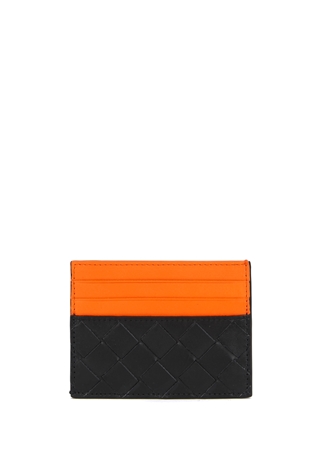 Bottega Veneta Erkek Turuncu Siyah Örgü Dokulu Deri Kartlık EU Bottega Veneta Erkek Turuncu Siyah Örgü Dokulu Deri Kartlık EU