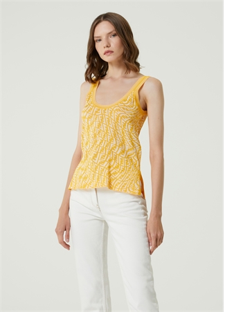 Fendi Kadın Sarı Logo Motifli Askılı Triko 42 IT Fendi Kadın Sarı Logo Motifli Askılı Triko 42 IT