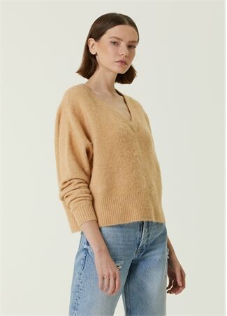 American Vintage Kadın Ozolittle Bej V Yaka Kazak M/L EU American Vintage Kadın Ozolittle Bej V Yaka Kazak M/L EU