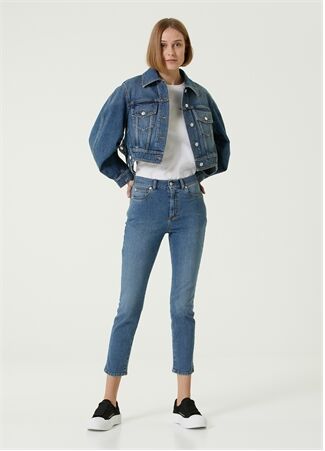Alexander McQueen Kadın Yüksek Bel Skinny Jean Pantolon Mavi 25 US Alexander McQueen Kadın Yüksek Bel Skinny Jean Pantolon Mavi 25 US