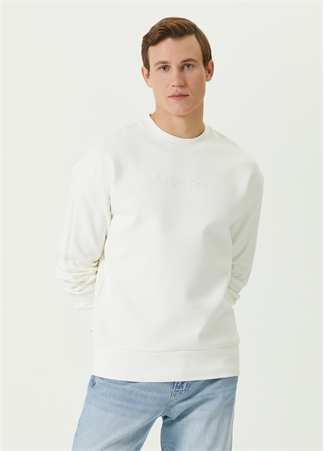 Calvin Klein Erkek Relaxed Fit Beyaz Organik Pamuklu Sweatshirt L Eu Calvin Klein Erkek Relaxed Fit Beyaz Organik Pamuklu Sweatshirt L Eu