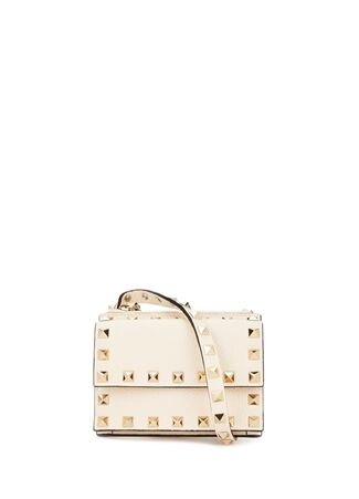 Valentino Garavani Kadın Krem Deri Omuz Çantası Beyaz EU