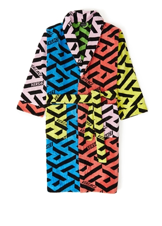 Versace Colorblocked Logo Jakarlı Bornoz Çok Renkli