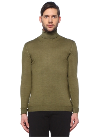 Pal Zileri Erkek Haki Balıkçı Yaka Yün Kazak Yeşil 46 IT