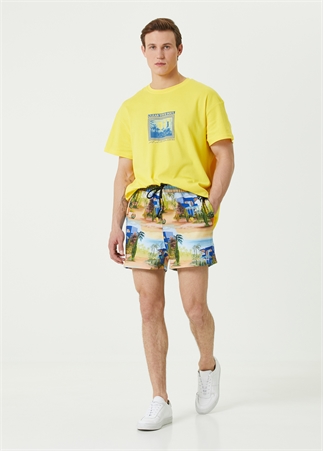 Les Benjamins Erkek Bej Beli Kordonlu Figür Desenli Şort L Eu Les Benjamins Erkek Bej Beli Kordonlu Figür Desenli Şort L Eu