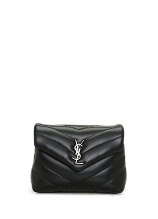 Kadın Loulou Toy Siyah Deri Omuz Çantası EU