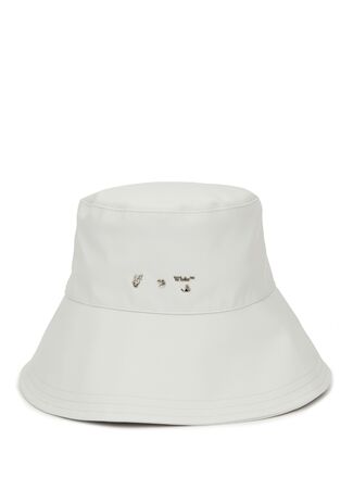 Off-White Kadın Beyaz Logolu Şapka Gri EU