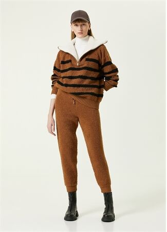 Network Kadın Slim Fit Kahverengi Eşofman Altı S EU