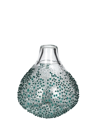 Room Diaries Turkuaz Benekli Cam Vazo Çok Renkli