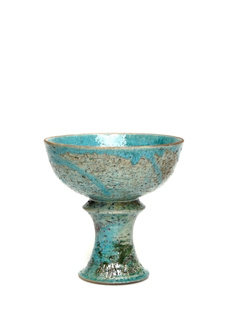 Atilla Çakır Mavi Desenli Kadeh Çok Renkli