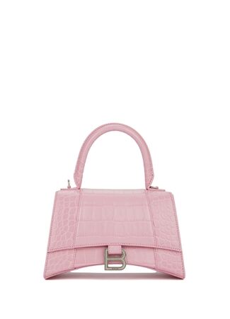 Balenciaga Kadın Hourglass Pembe Deri Omuz Çantası EU Balenciaga Kadın Hourglass Pembe Deri Omuz Çantası EU