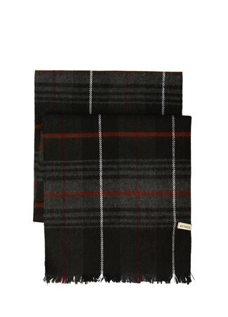 Beymen Erkek Siyah Gri Ekoseli Atkı EU