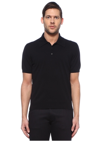 Prada Erkek Lacivert Polo Yaka Kısa Kol Triko Mavi 48 IT