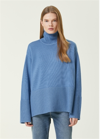 Toteme Kadın Mavi Balıkçı Yaka Yün Kazak S EU Toteme Kadın Mavi Balıkçı Yaka Yün Kazak S EU