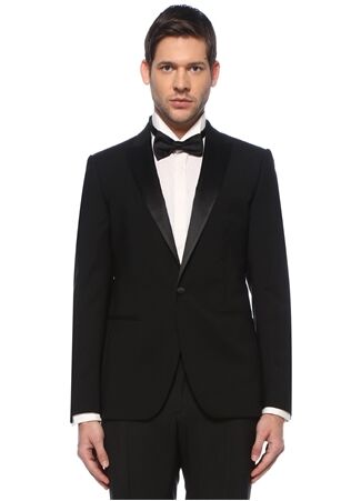 Palzileri Lab Erkek Siyah Kelebek Yaka Yün Ceket 46 IT