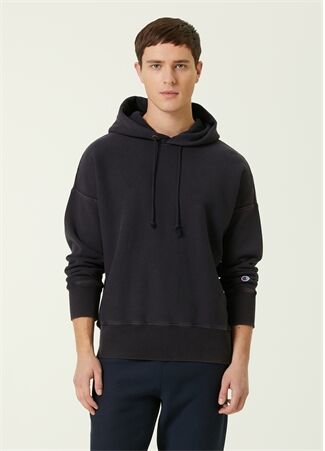 Champion Erkek Lacivert Kapüşonlu Sweatshirt S EU