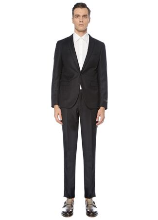 Pal Zileri Erkek Lacivert Desenli Yün Takım Elbise 52 IT