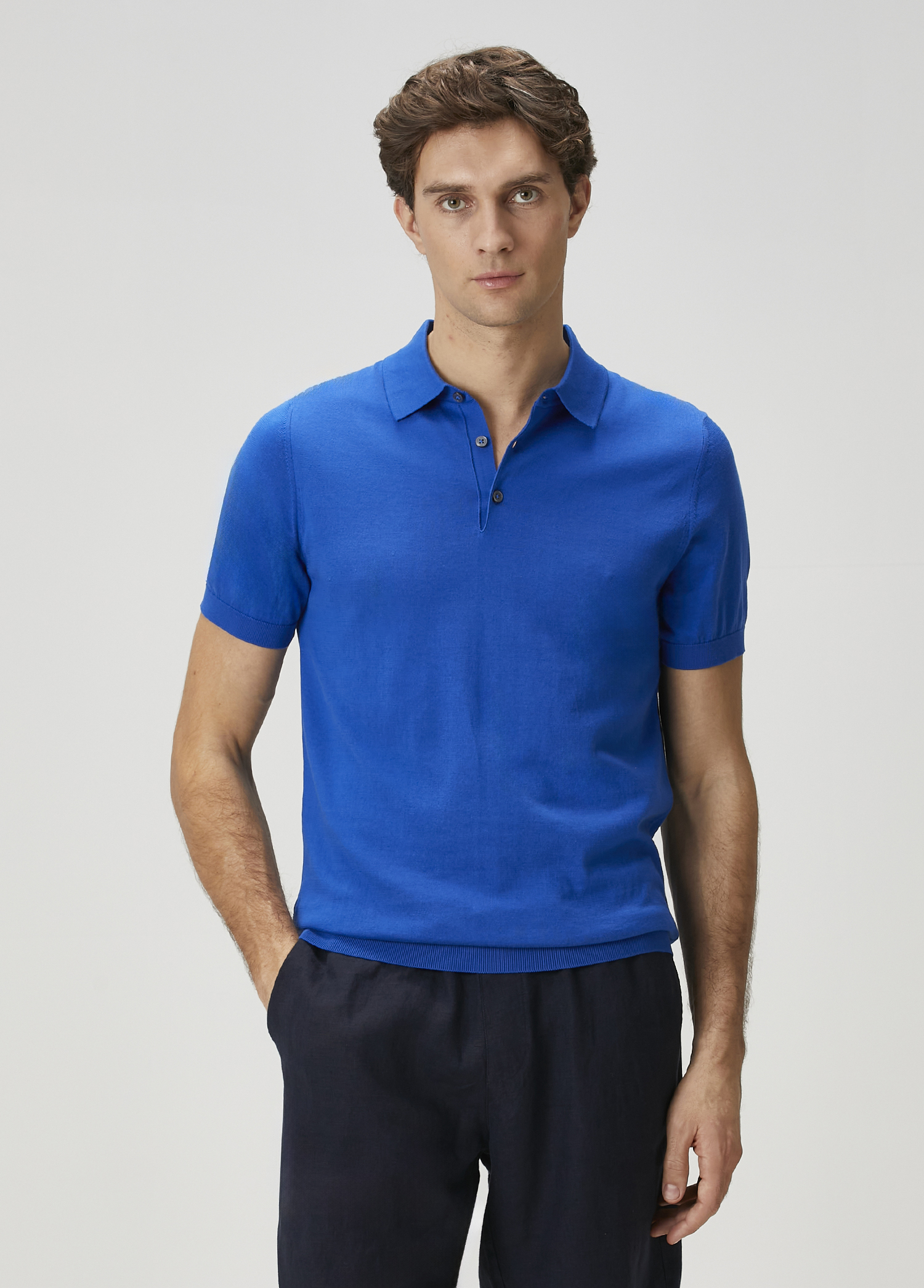 Beymen Collection Koyu Mavi Erkek Koyu Mavi Polo Yaka Kısa Kollu Triko 1629435 | Beymen