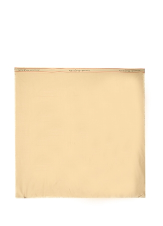 Alexander McQueen Kadın Kamel Logo Bantlı Yün Şal Turuncu EU