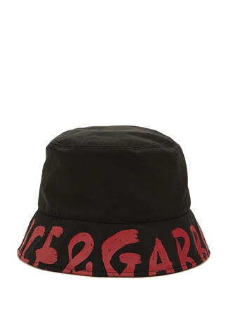 Dolce&Gabbana Erkek Siyah Kırmızı Logolu Şapka 58 EU