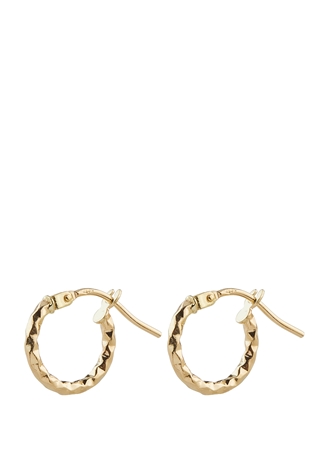 Collection Kadın Small Lazer Kesim Desenli Altın Rengi Küpe EU