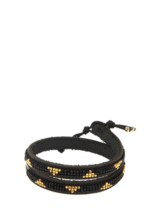 Beadberry Kadın Colorblocked Boncuklu Deri Garnili Bileklik EU