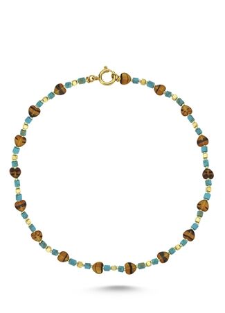 Berrin Özkan Kadın Love Me Sweet Kalpli Turkuaz Kolye Mavi EU