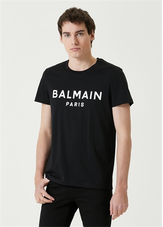 Balmain Erkek Siyah Kontrast Logo Detaylı T-shirt S EU Balmain Erkek Siyah Kontrast Logo Detaylı T-shirt S EU