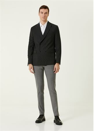 Palzileri Lab Erkek Gri Dar Paça Yün Pantolon Lacivert 54 IT