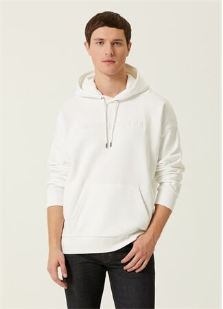 Bassigue Erkek Istanbul Coordinates Beyaz Kapüşonlu Sweatshirt Bej L EU