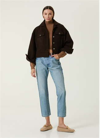 Frame Denim Kadın Le Pixie Slouch Mavi Yüksek Bel Jean Pantolon 25 US