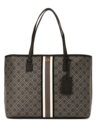 Tory Burch Kadın Siyah Logolu Alışveriş Çantası Eu Tory Burch Kadın Siyah Logolu Alışveriş Çantası Eu