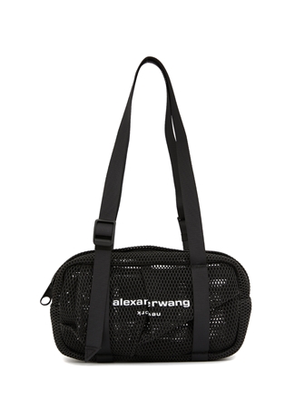 Alexander Wang Kadın Siyah File Dokulu Logolu Omuz Çantası EU Alexander Wang Kadın Siyah File Dokulu Logolu Omuz Çantası EU