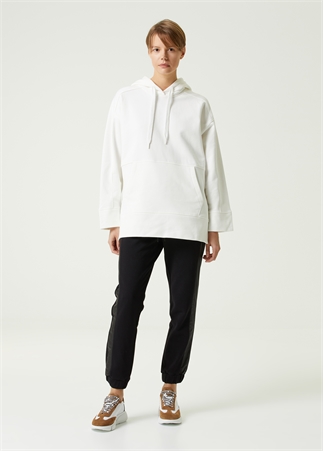 Beymen Club Kadın Beyaz Kapüşonlu Yanı Çıtçıtlı Sweatshirt S