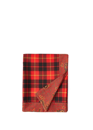 Etro Home Ekose Desenli Yün Throw Kırmızı Etro Home Ekose Desenli Yün Throw Kırmızı