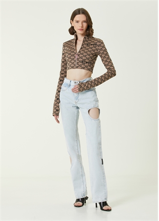 Off-white Kadın Mavi Lazer Kesim Detaylı Jean Pantolon 24 Us Off-white Kadın Mavi Lazer Kesim Detaylı Jean Pantolon 24 Us