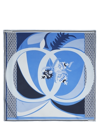 Imannoor Kadın Fancy Karışık Desenli 90x90 İpek Eşarp Mavi EU Imannoor Kadın Fancy Karışık Desenli 90x90 İpek Eşarp Mavi EU