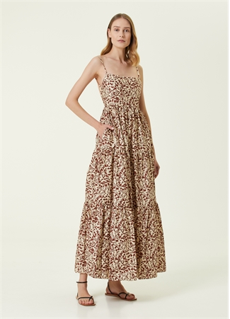 Matteau Swim Kadın Çiçekli Sırt Dekolteli Maksi Elbise Us