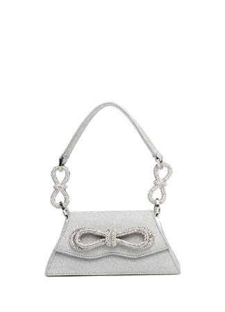 Mach&Mach Kadın Silver Simli Taşlı Abiye Çanta Gri EU
