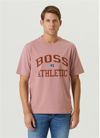 Boss Erkek Pembe Logo Baskılı Basic T-shirt S EU Boss Erkek Pembe Logo Baskılı Basic T-shirt S EU