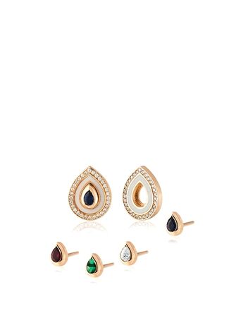 Collection-Dione Design Kadın Changeable Değiştirebilir Taşlı Küpe Altın Rengi EU Collection-Dione Design Kadın Changeable Değiştirebilir Taşlı Küpe Altın Rengi EU